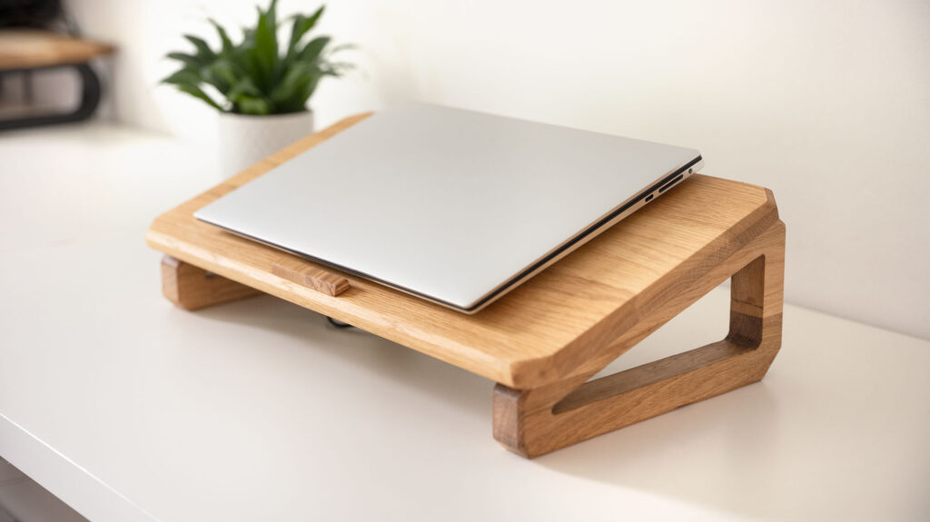 Solid Oak Laptop stand - justwoodit