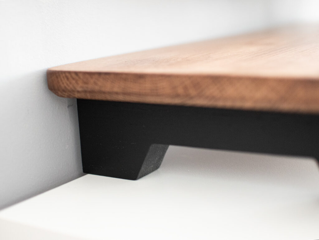 Solid Oak Monitor Stand Walnut Finish – justwoodit