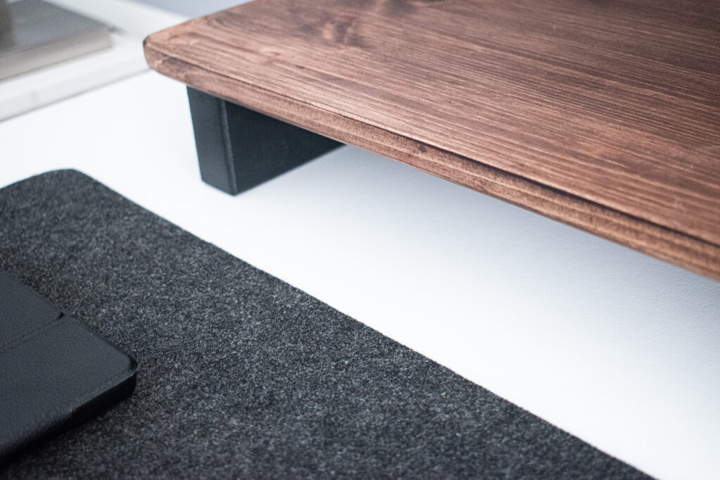 Solid Wood Walnut/Black Monitor Stand – justwoodit