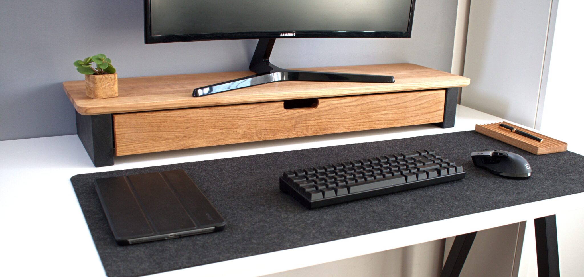 Unique Monitor Stand + Drawer - justwoodit